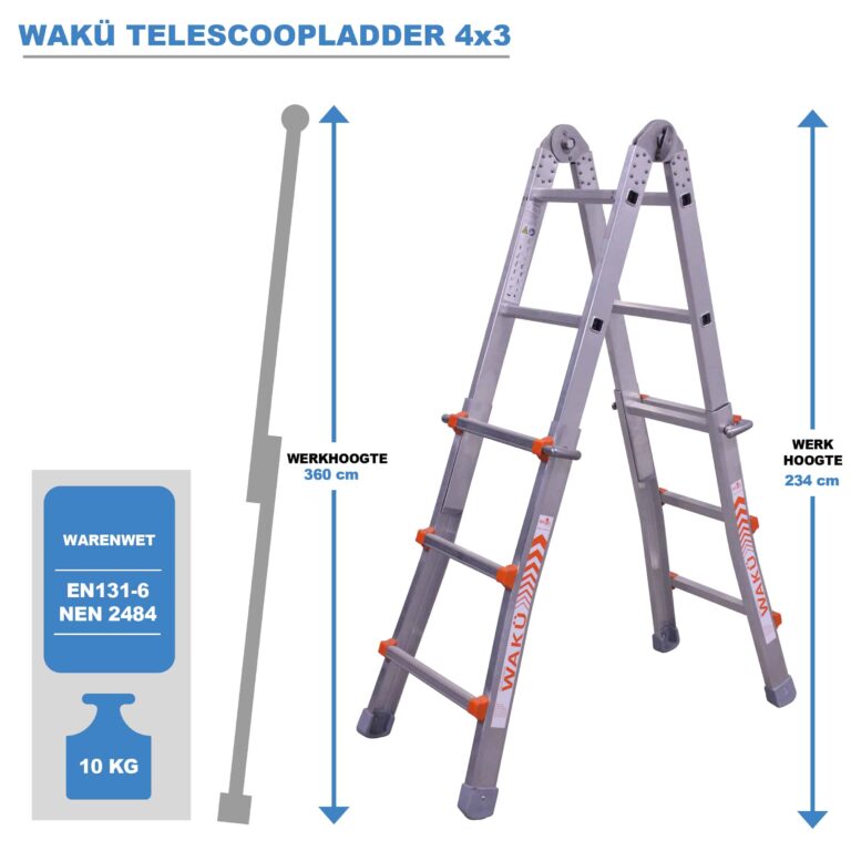 Multifunctionele ladder Wakü 4x3 | Rolsteiger.net